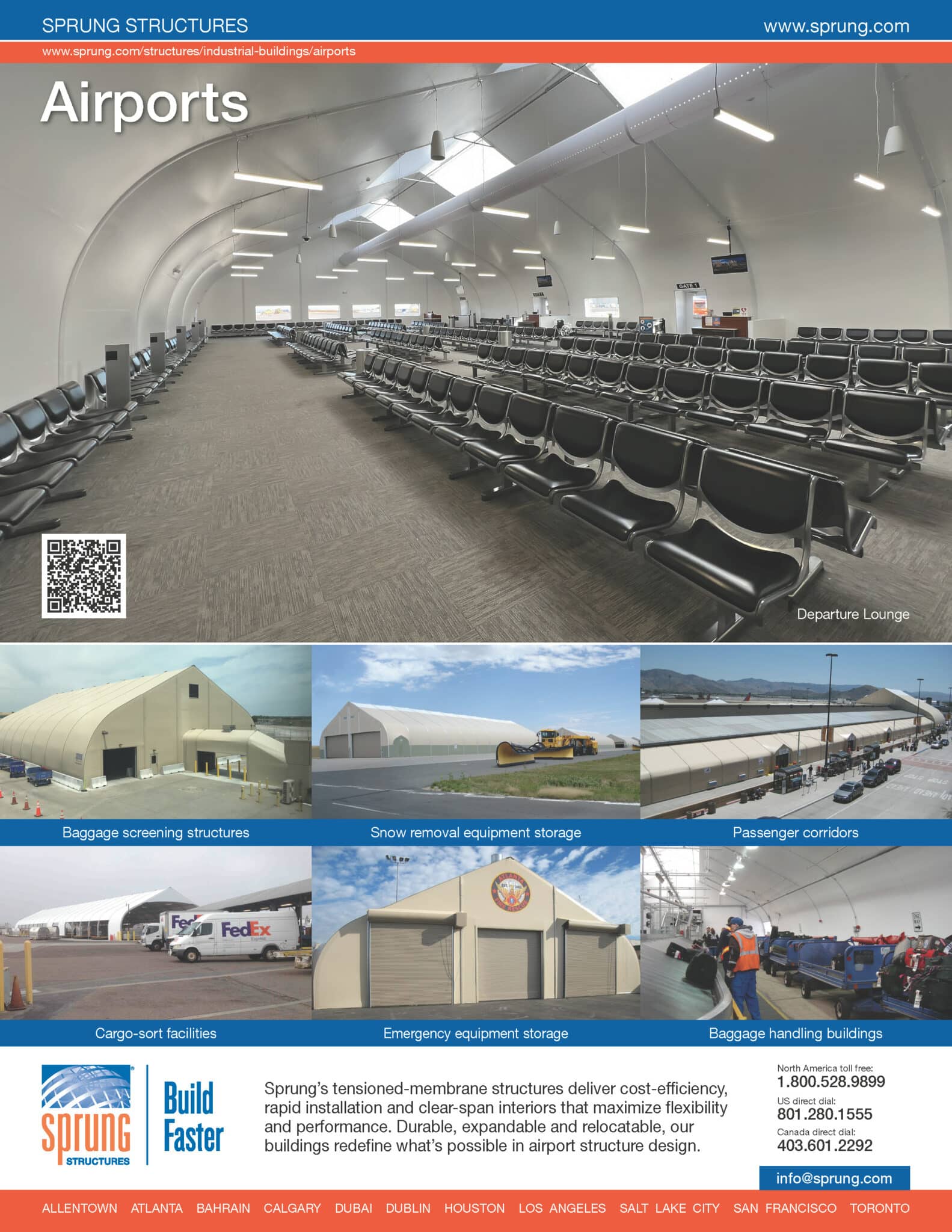 Airport Buildings for Cargo, Maintenance, Walkways - Sprung